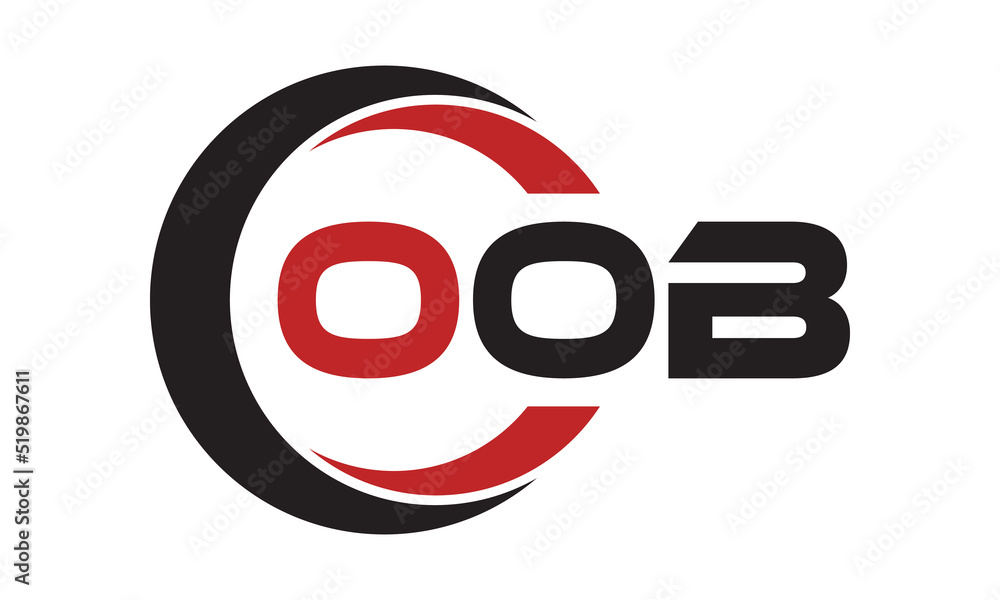 OOB swoosh three letter logo design vector template | monogram logo ...