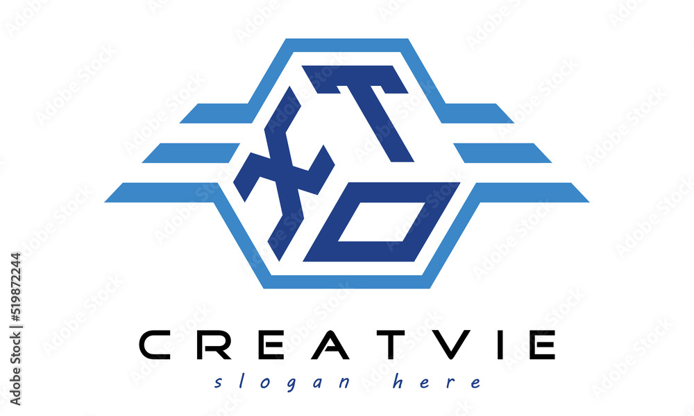 XTO three letter geometrical wings logo design vector template ...