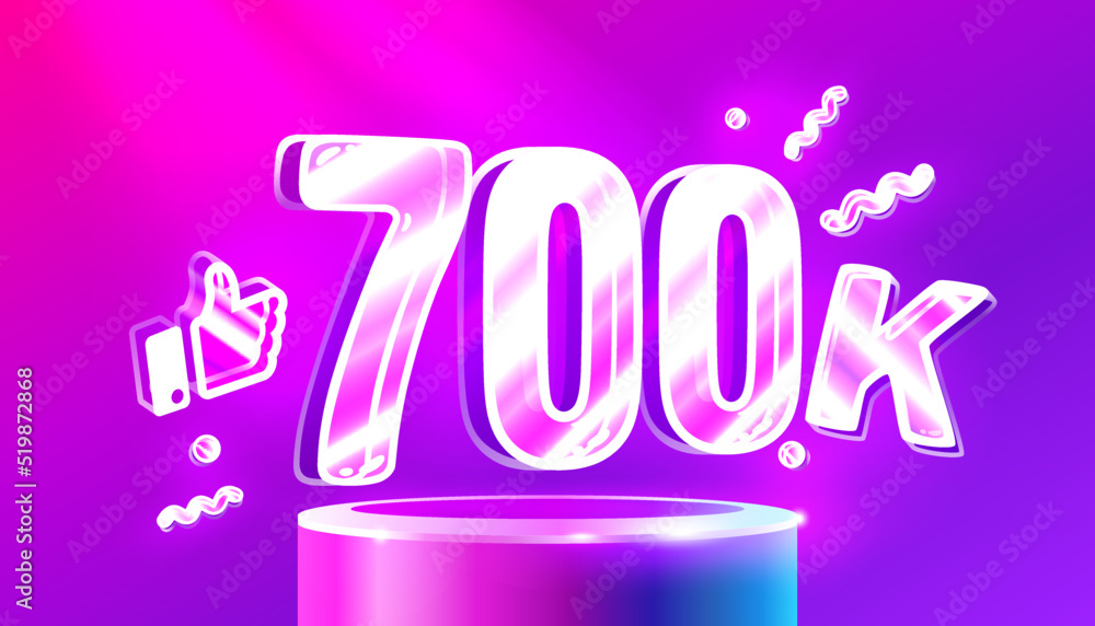 Thank you 700k followers, peoples online social group, happy banner ...