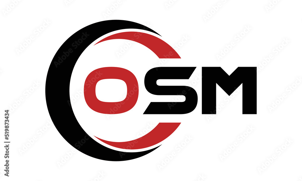 OSM swoosh three letter logo design vector template | monogram logo ...