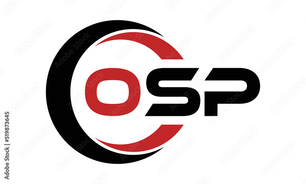 OSP swoosh three letter logo design vector template | monogram logo ...