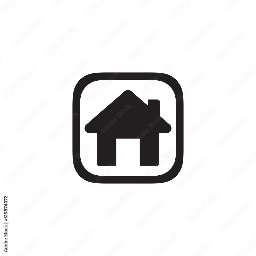Trendy home app icon in flat style isolated on white background. Icon ...