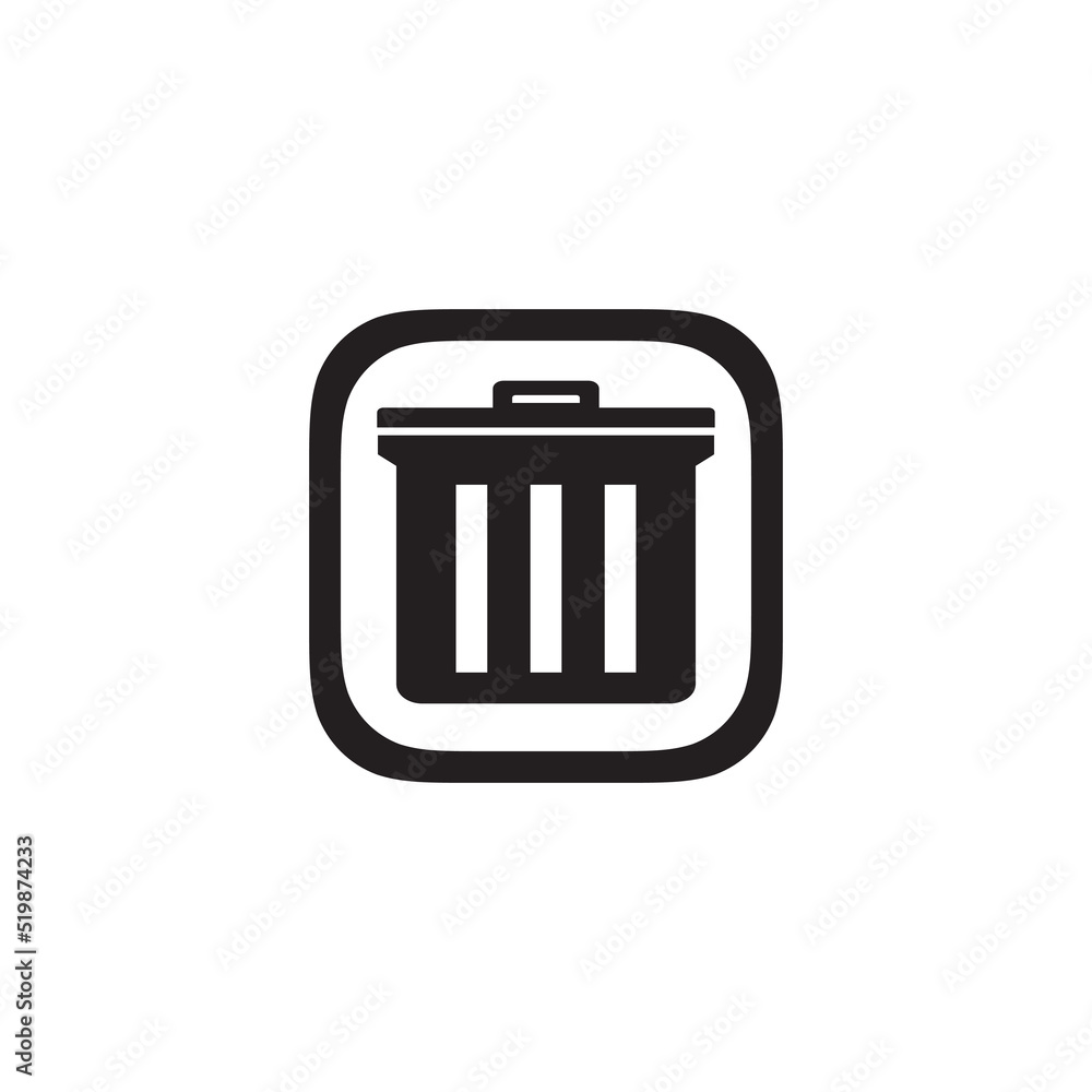Trendy bin app icon in flat style isolated on white background. Icon ...