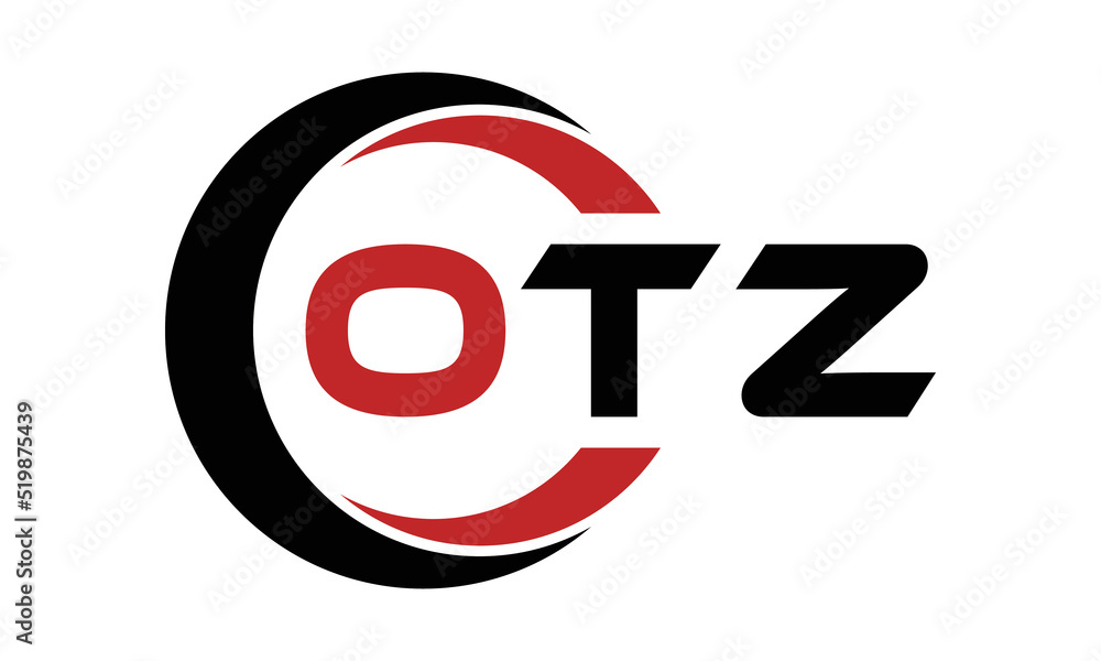 OTZ swoosh three letter logo design vector template | monogram logo ...