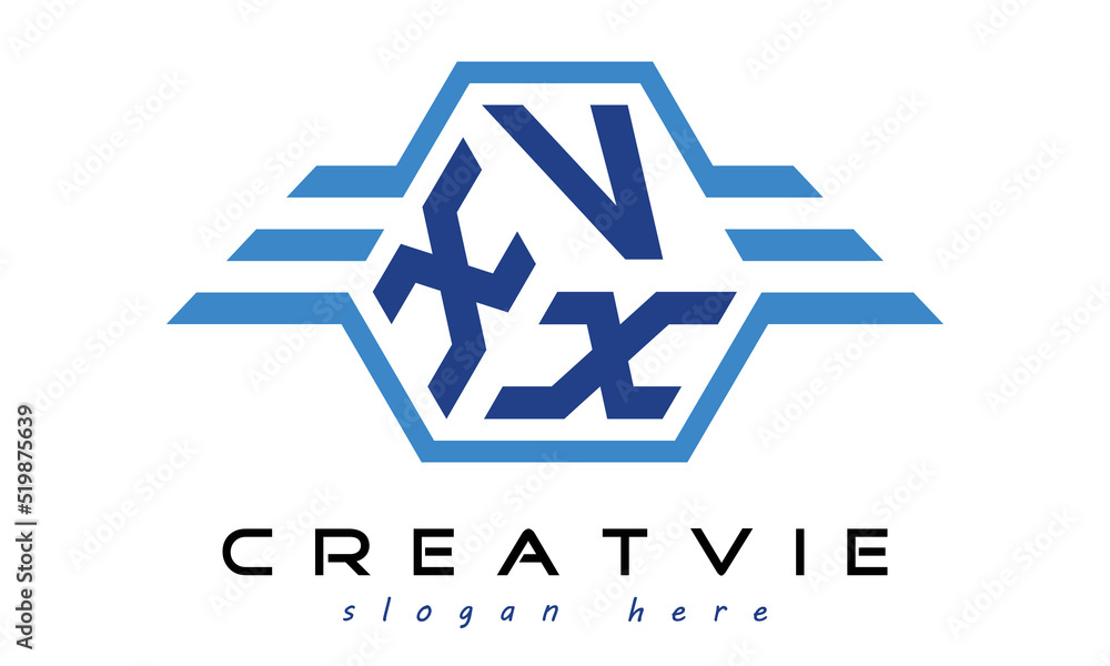 XVX three letter geometrical wings logo design vector template ...