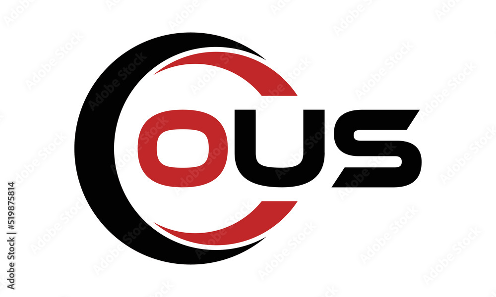 OUS swoosh three letter logo design vector template | monogram logo ...