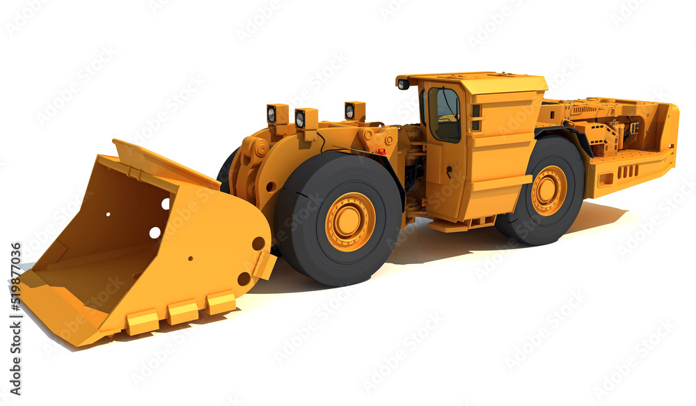 Underground Mining Loader 3D rendering Stock Illustration | Adobe Stock