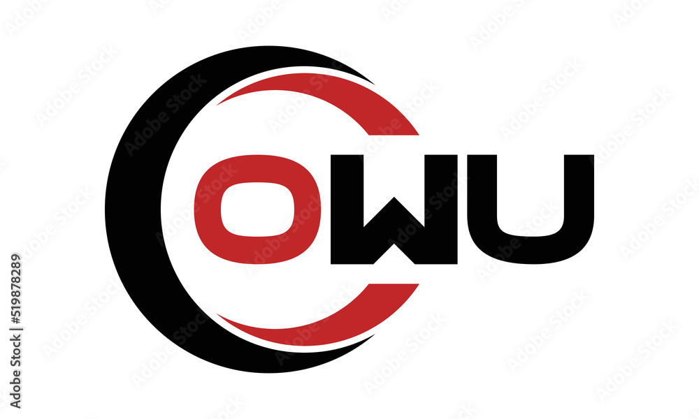 OWU swoosh three letter logo design vector template | monogram logo ...