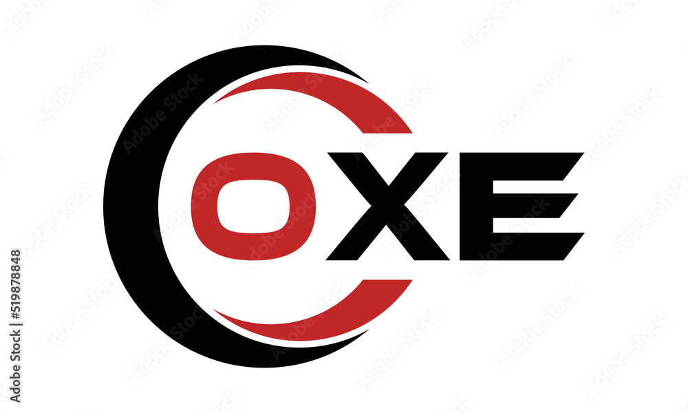 Vetor de OXE swoosh three letter logo design vector template | monogram ...