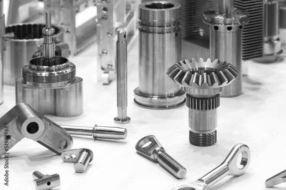 Many types of metal details industrial design background, engineering ...