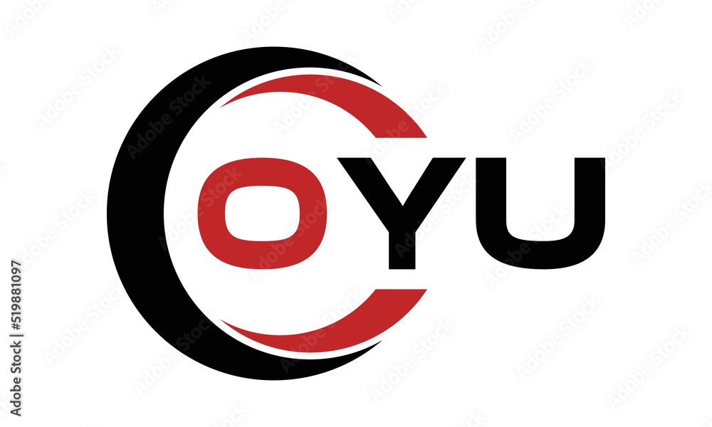 OYU swoosh three letter logo design vector template | monogram logo ...