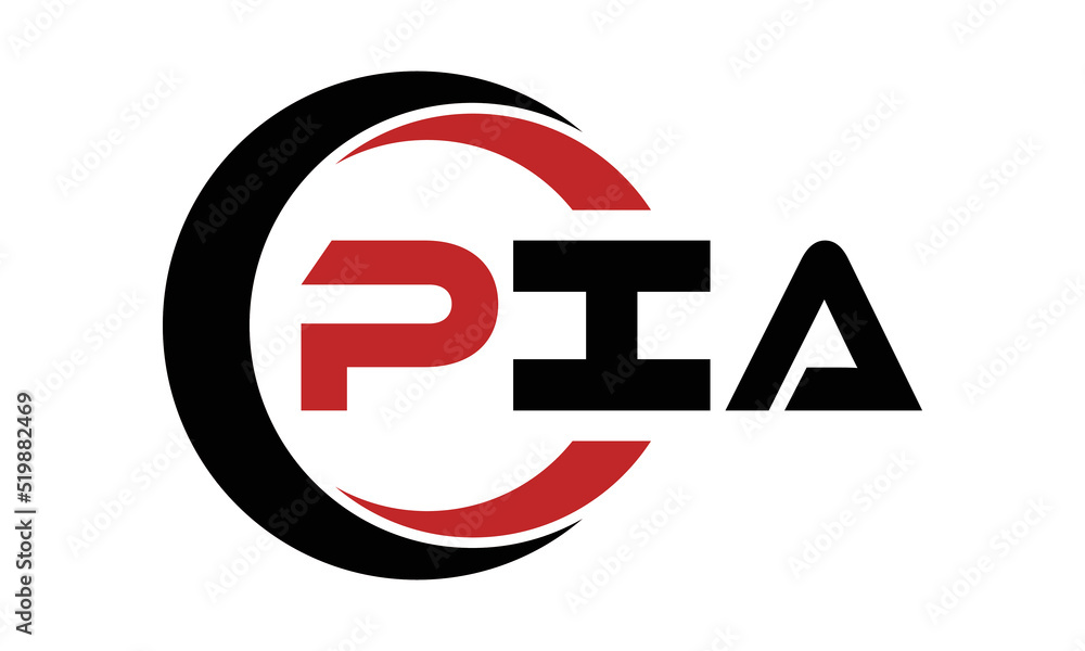 PIA swoosh three letter logo design vector template | monogram logo ...