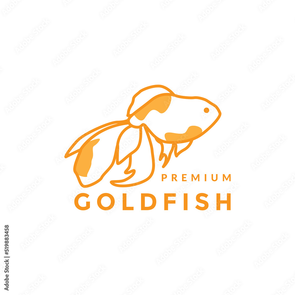 line abstract gold fish logo design Stock Vector | Adobe Stock