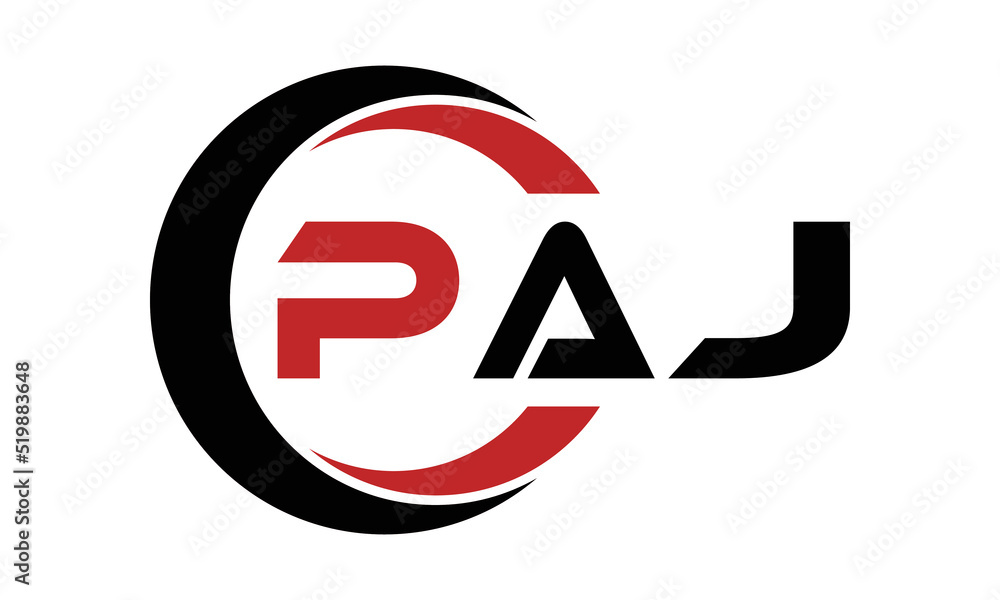 PAJ swoosh three letter logo design vector template | monogram logo ...