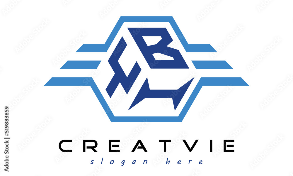 YBI three letter geometrical wings logo design vector template ...