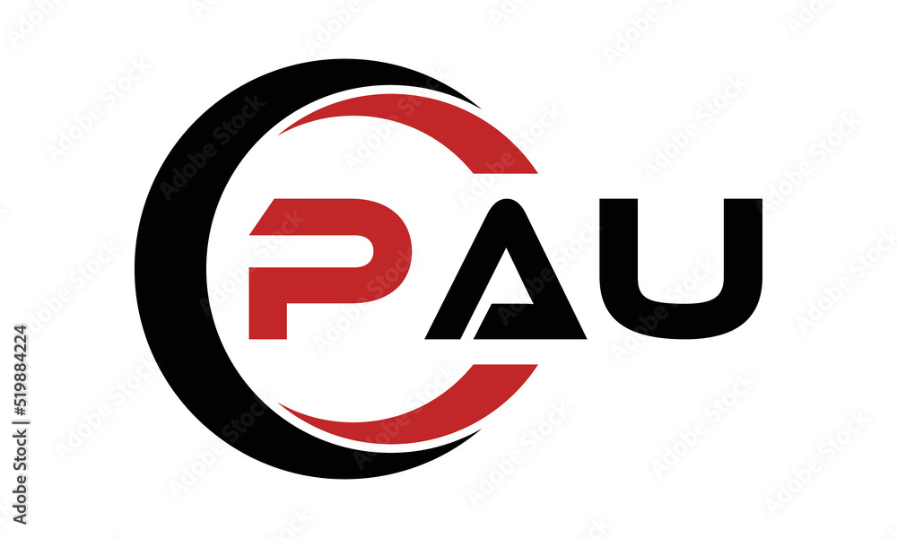PAU swoosh three letter logo design vector template | monogram logo ...
