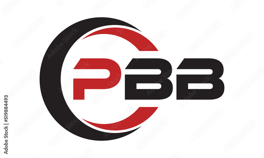 PBB swoosh three letter logo design vector template | monogram logo ...