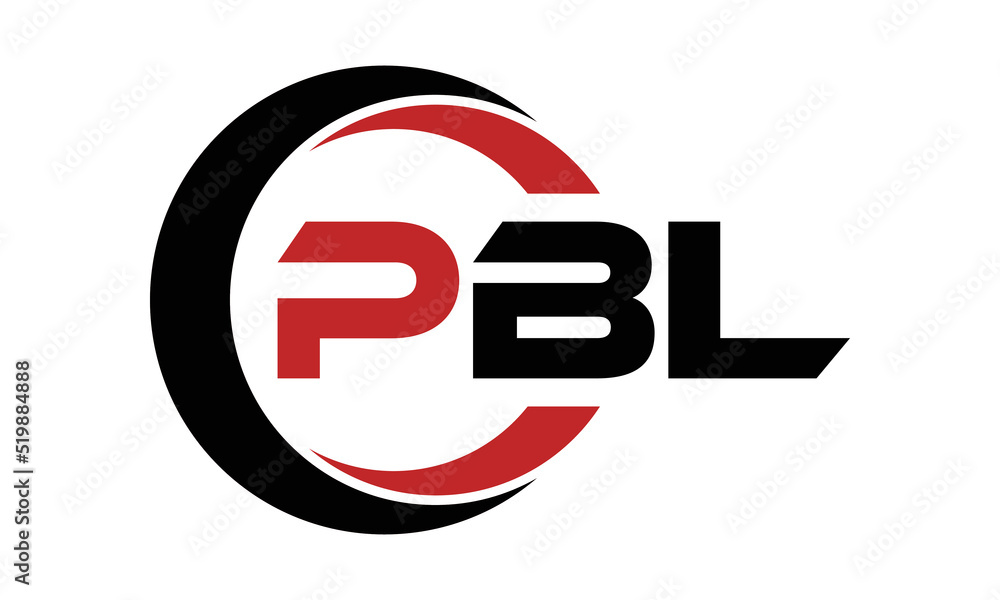 PBL swoosh three letter logo design vector template | monogram logo ...