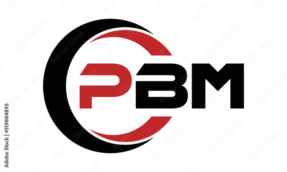 PBM swoosh three letter logo design vector template | monogram logo ...