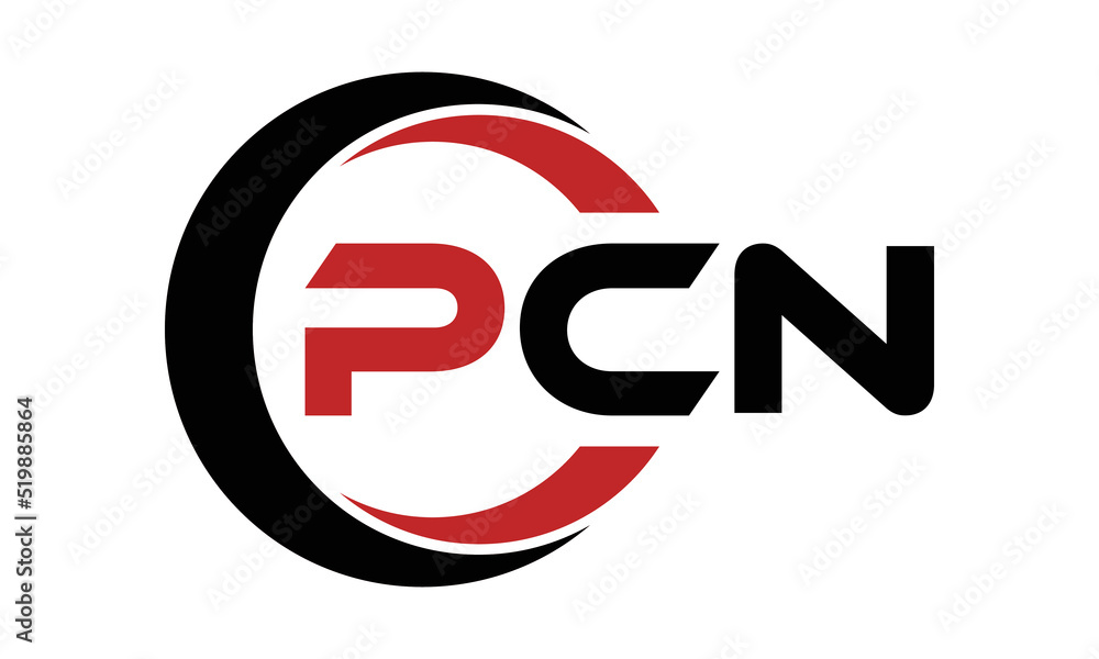 PCN swoosh three letter logo design vector template | monogram logo | abstract logo | wordmark ...
