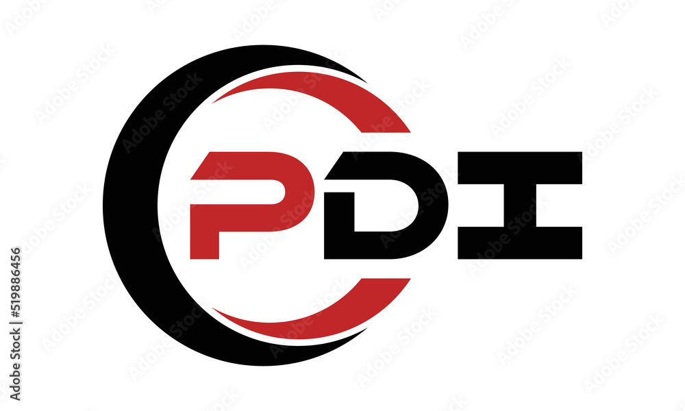 Vetor de PDI swoosh three letter logo design vector template | monogram ...
