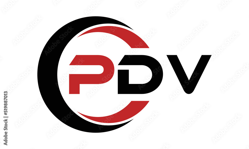 PDV swoosh three letter logo design vector template | monogram logo ...