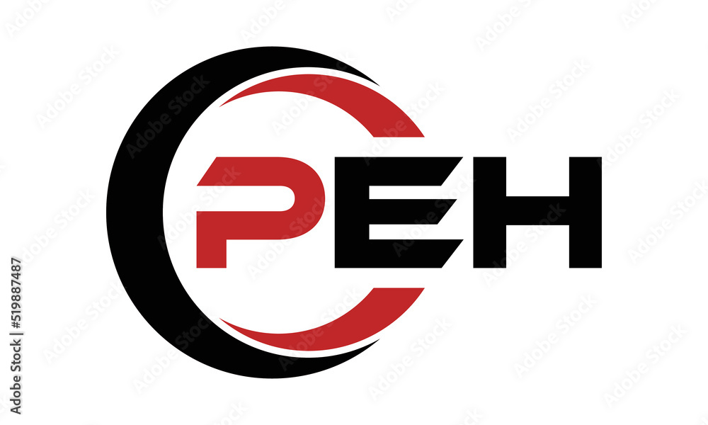 PEH swoosh three letter logo design vector template | monogram logo ...
