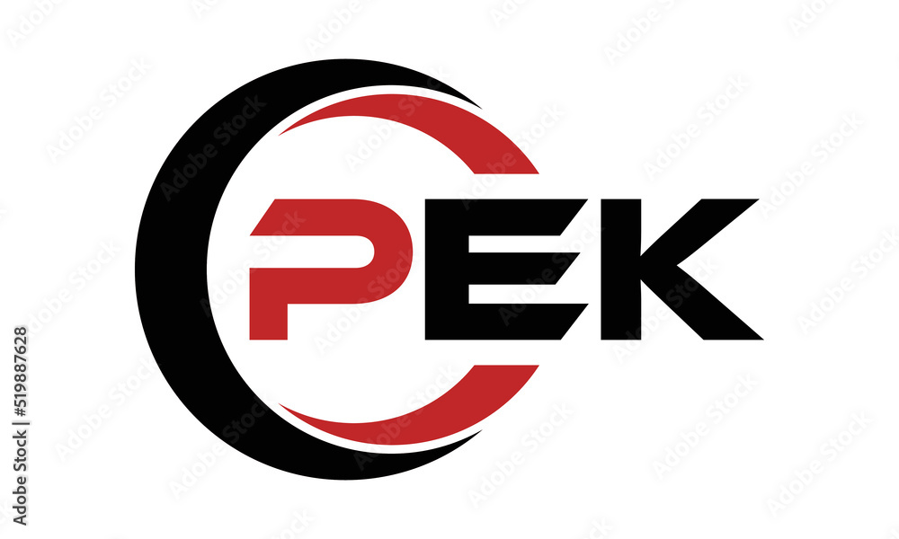 PEK swoosh three letter logo design vector template | monogram logo ...