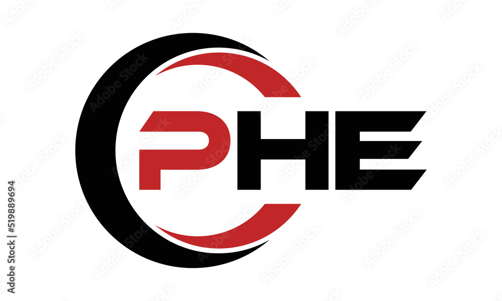 PHE swoosh three letter logo design vector template | monogram logo ...