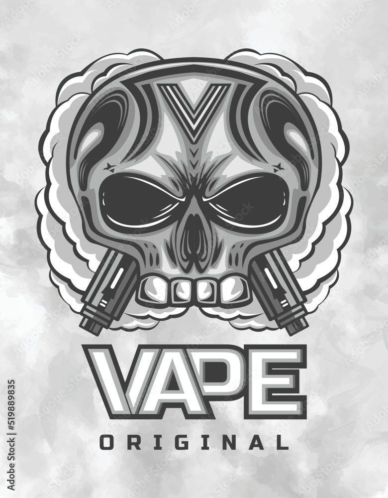 premium class alien head shape vape lover community logo. Stock Vector ...