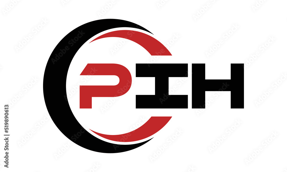 PIH swoosh three letter logo design vector template | monogram logo ...