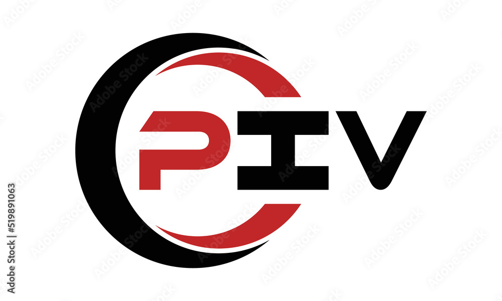 PIV swoosh three letter logo design vector template | monogram logo ...