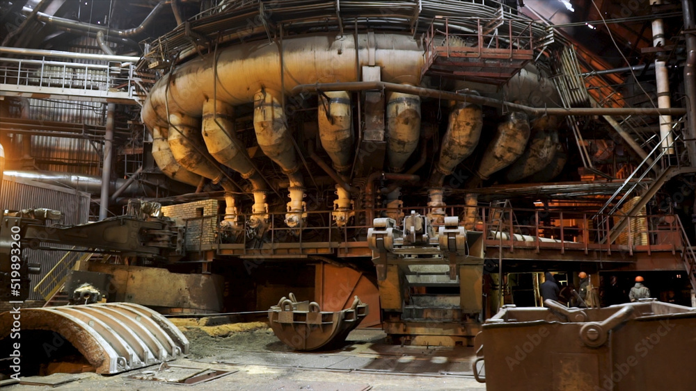 Industrial factory equipment with many pipes, heavy industry concept ...