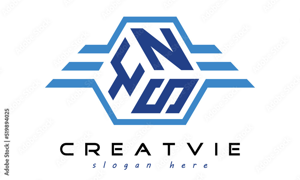 YNS three letter geometrical wings logo design vector template ...