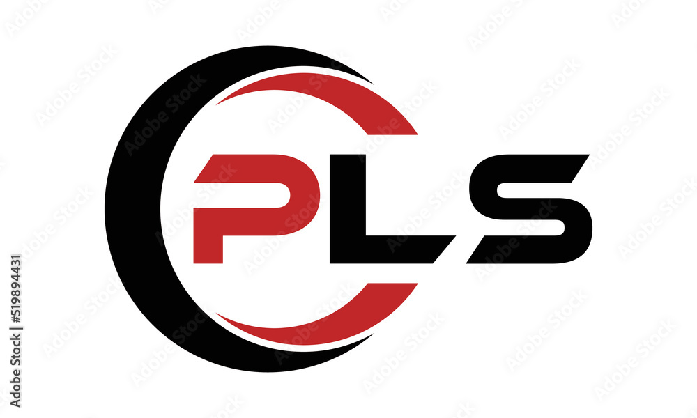 Vektorová grafika „PLS swoosh three letter logo design vector template ...