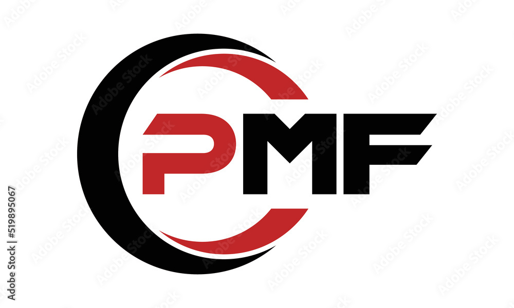 PMF swoosh three letter logo design vector template | monogram logo ...