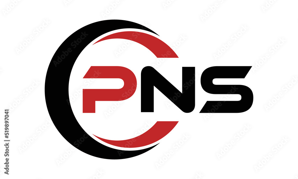 PNS swoosh three letter logo design vector template | monogram logo ...
