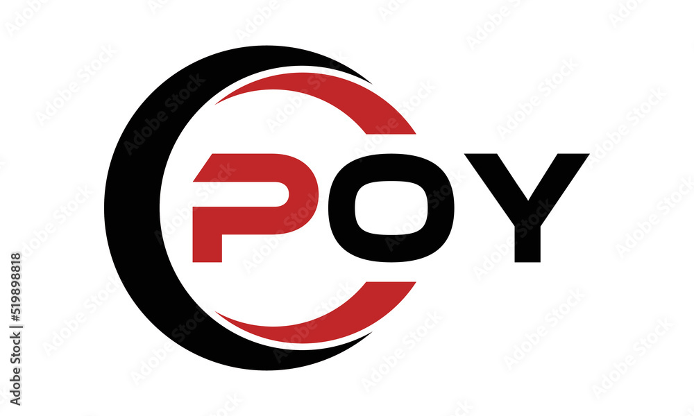 POY swoosh three letter logo design vector template | monogram logo ...