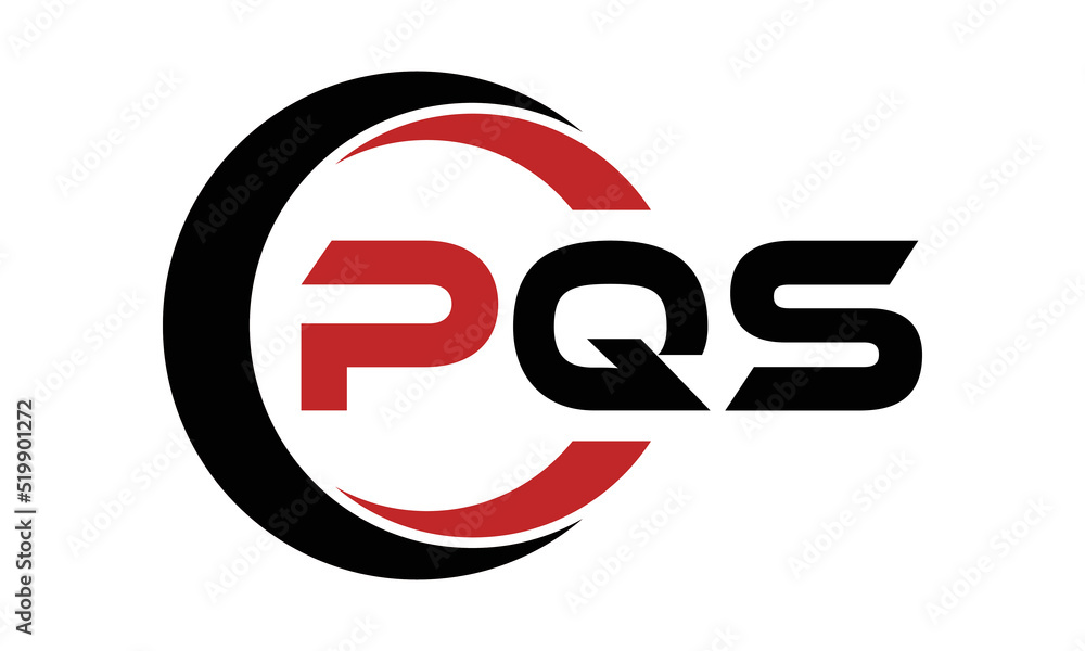 PQS swoosh three letter logo design vector template | monogram logo ...