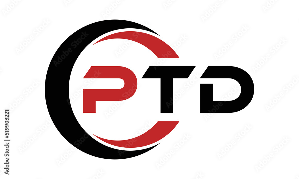 PTD swoosh three letter logo design vector template | monogram logo ...
