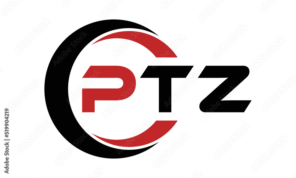 PTZ swoosh three letter logo design vector template | monogram logo ...