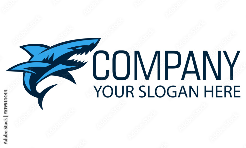 Blue Color Luxury Wave Shark Logo Design Stock Vector | Adobe Stock