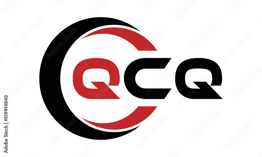 QCQ swoosh three letter logo design vector template | monogram logo ...