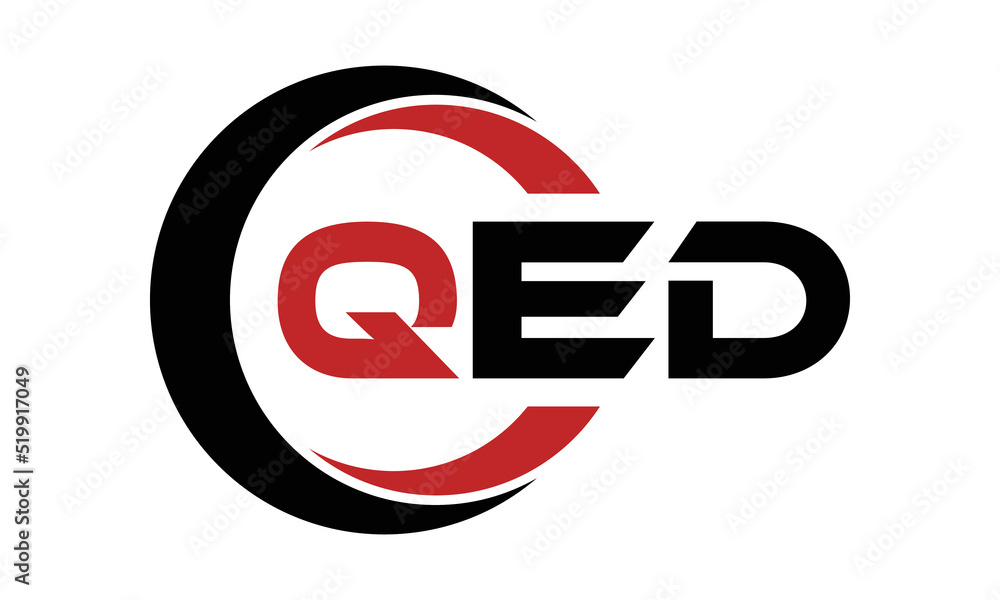 Vetor de QED swoosh three letter logo design vector template | monogram ...