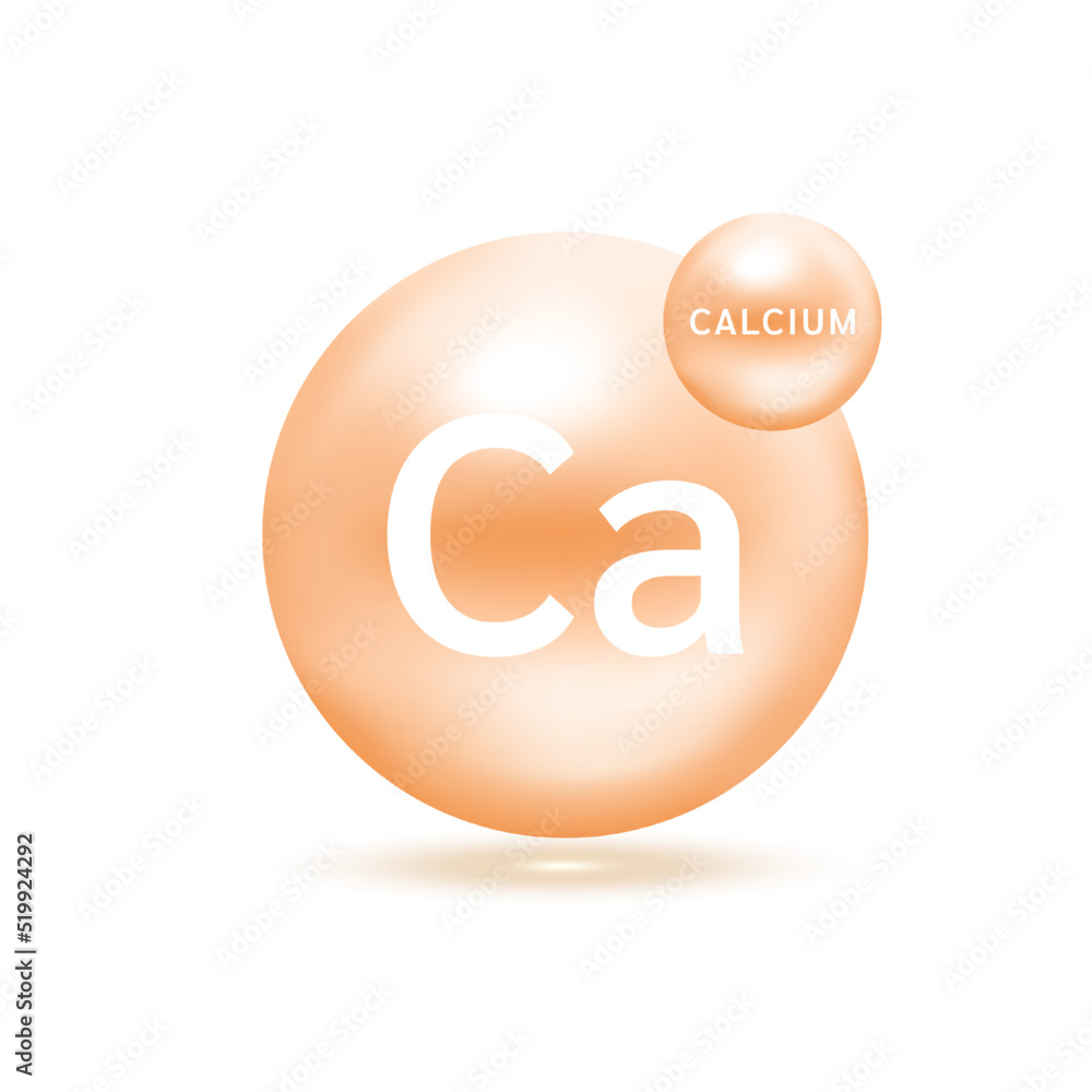 Vecteur Stock Calcium molecule models cream and chemical formulas scientific element. Natural ...