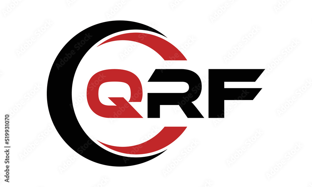 Vetor de QRF swoosh three letter logo design vector template | monogram ...