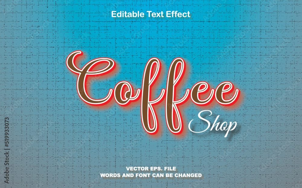coffee text effect, coffee shop text effect, coffee 3d editable vector ...