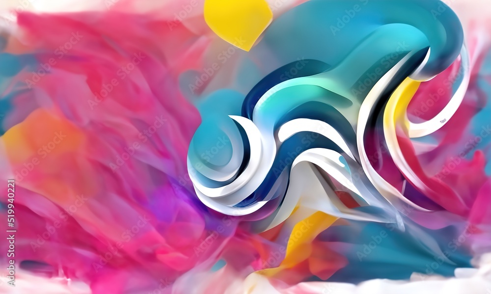 Abstract wavy design with smooth whorls, gradients and blur effects ...