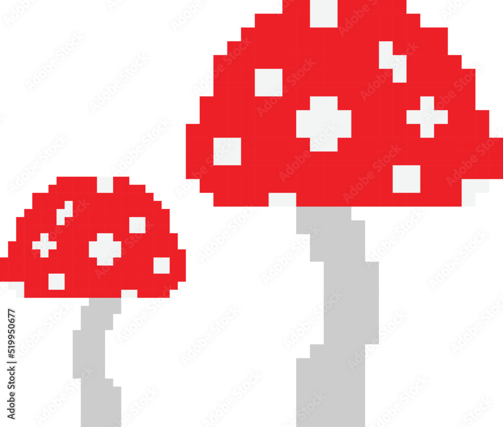 mushroom Pixel art vector illustration. mushroom pixel image or clip ...
