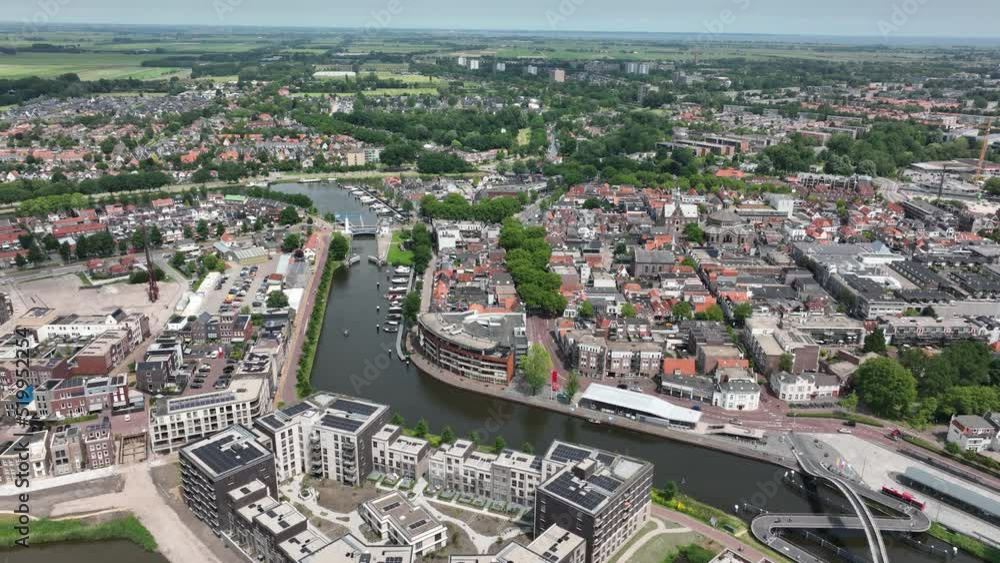 Purmerend, The Netherlands. The Melkwegbrug arch and swing bridge in ...